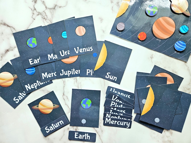 Solar System Matching Printable and Flash Cards - Early Learning ...