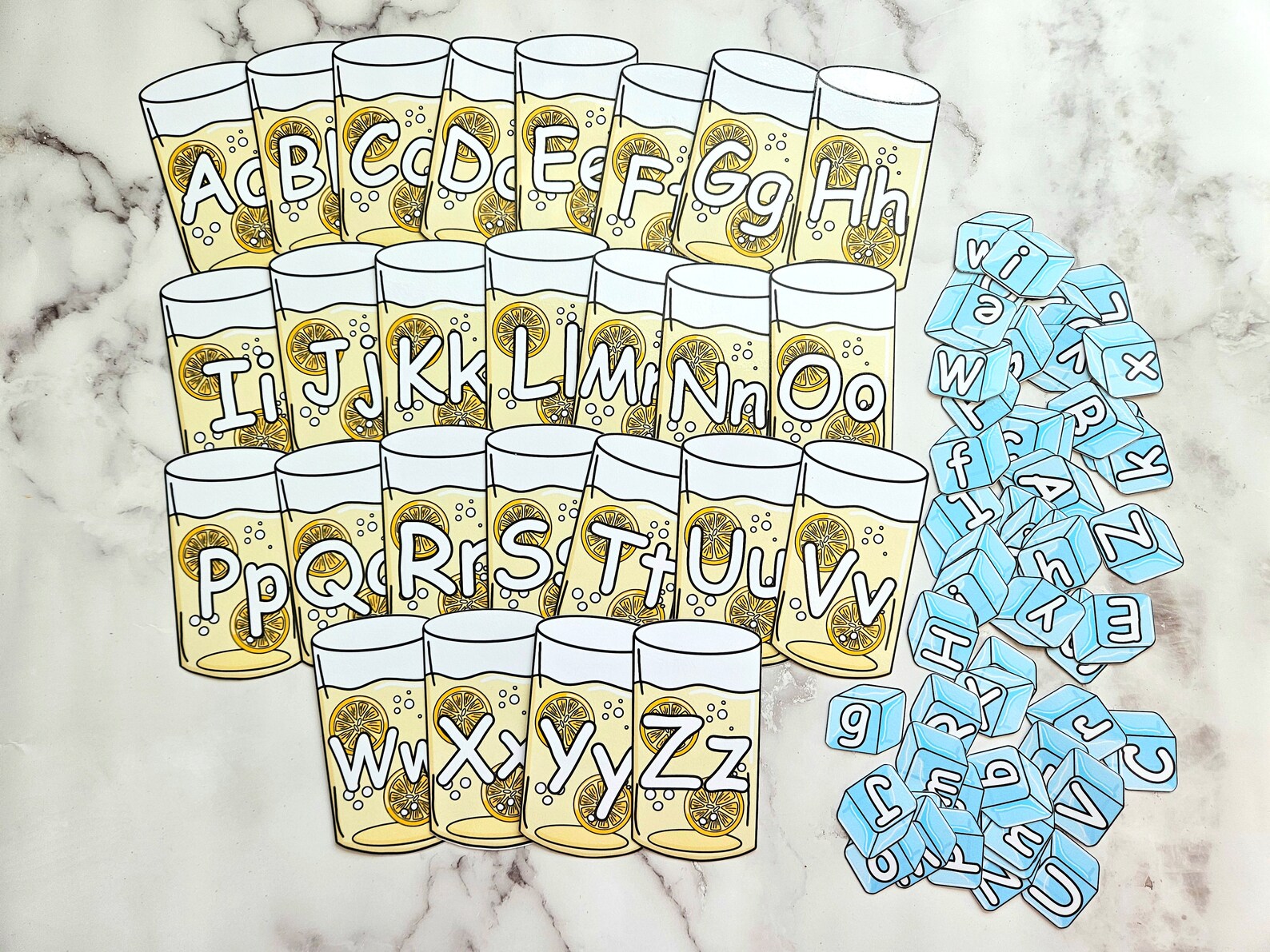 Lemonade and Ice Cube Alphabet Matching - Upper Case and Lower Case ...