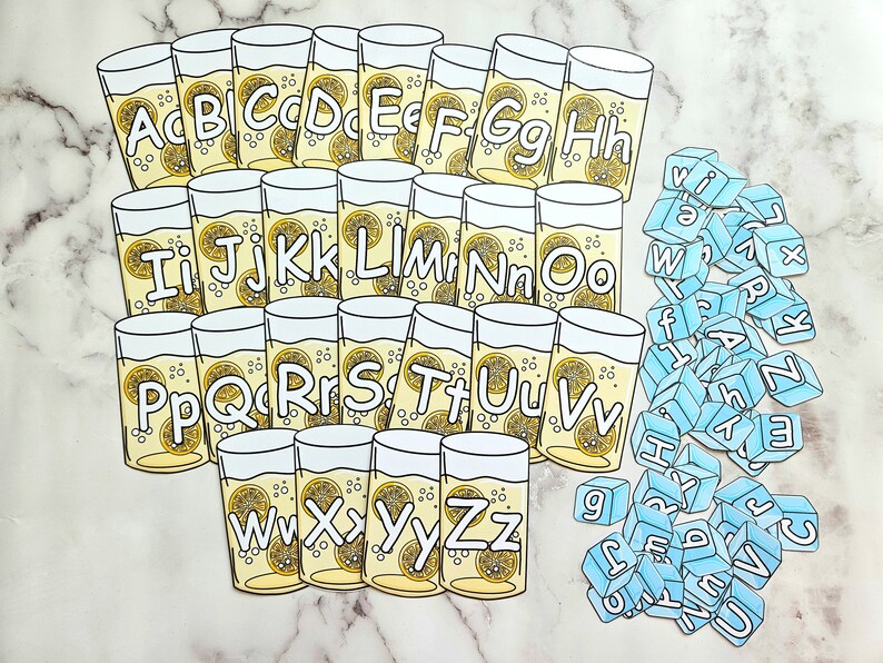 Lemonade and Ice Cube Alphabet Matching - Upper Case and Lower Case ...