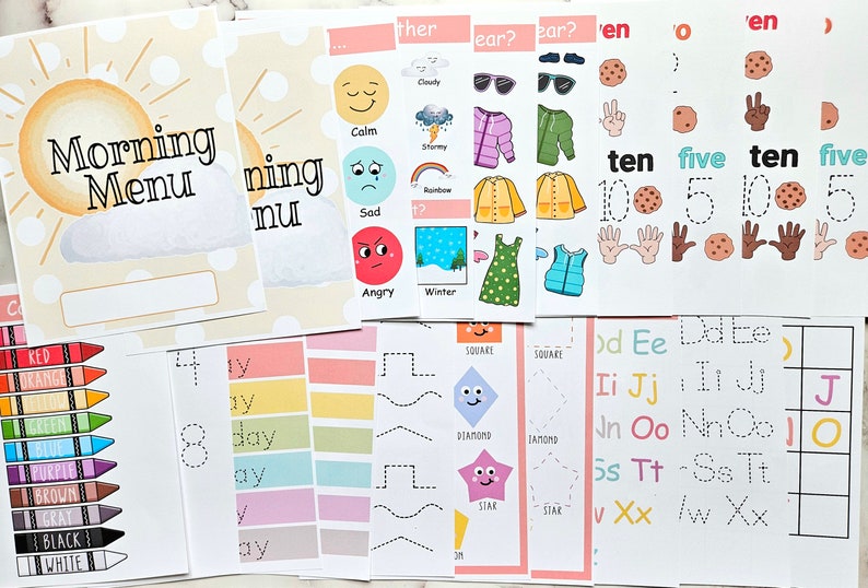 Preschool Morning Menu Pages - Sunshine - Preschool Learning - Digital ...