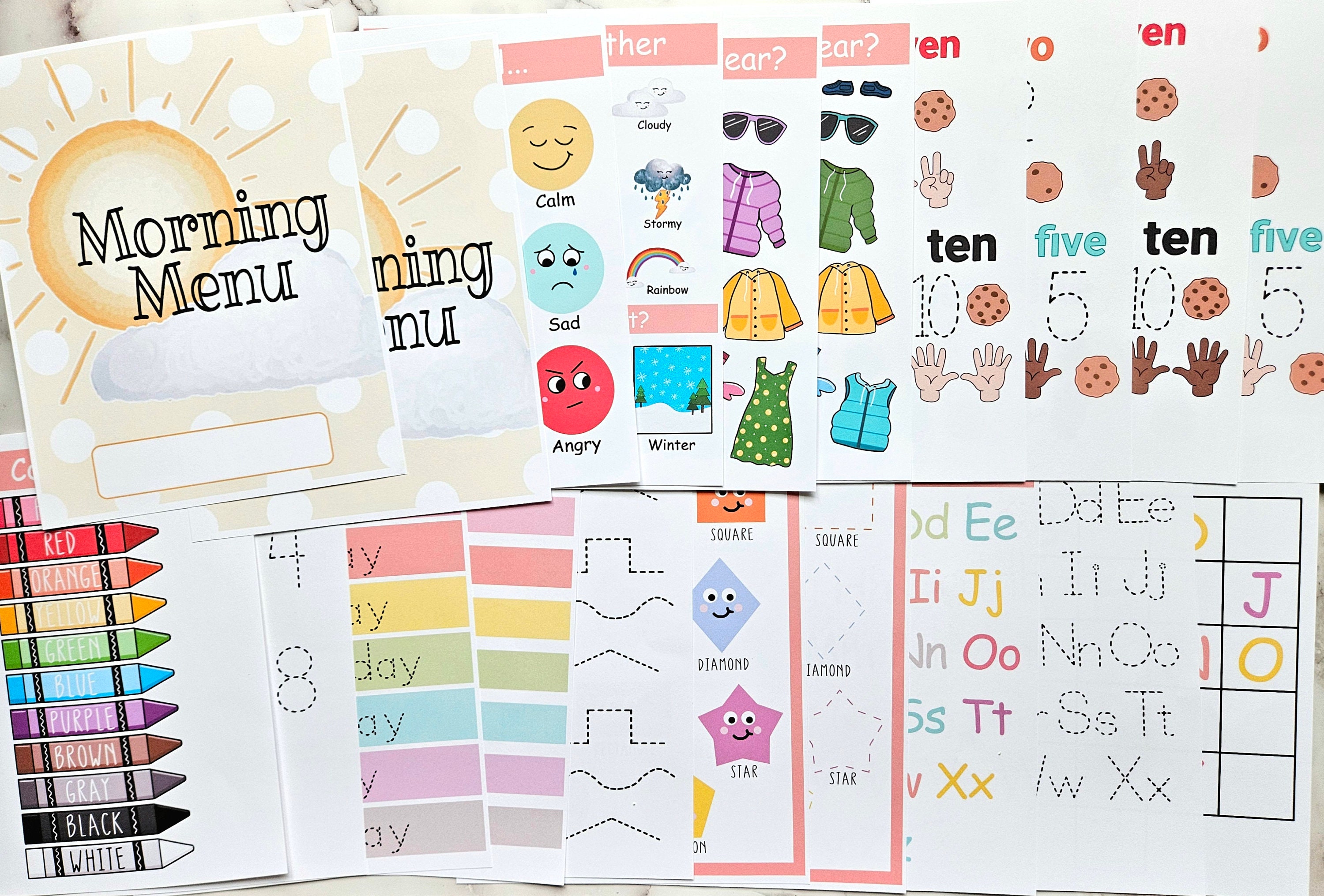 Preschool Morning Menu Pages - Sunshine - Preschool Learning - Digital ...