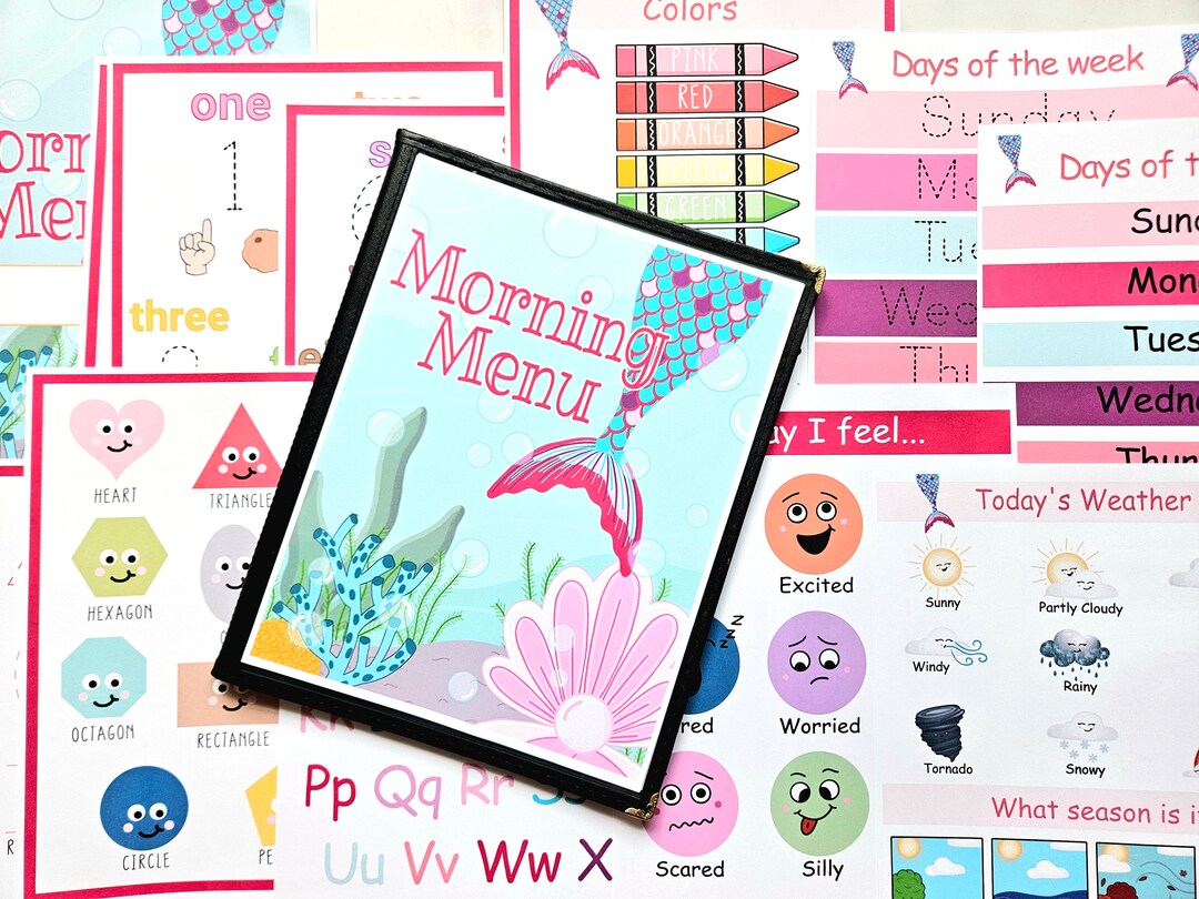 Mermaid Morning Menu Pages - Preschool - Preschool Learning - Digital ...