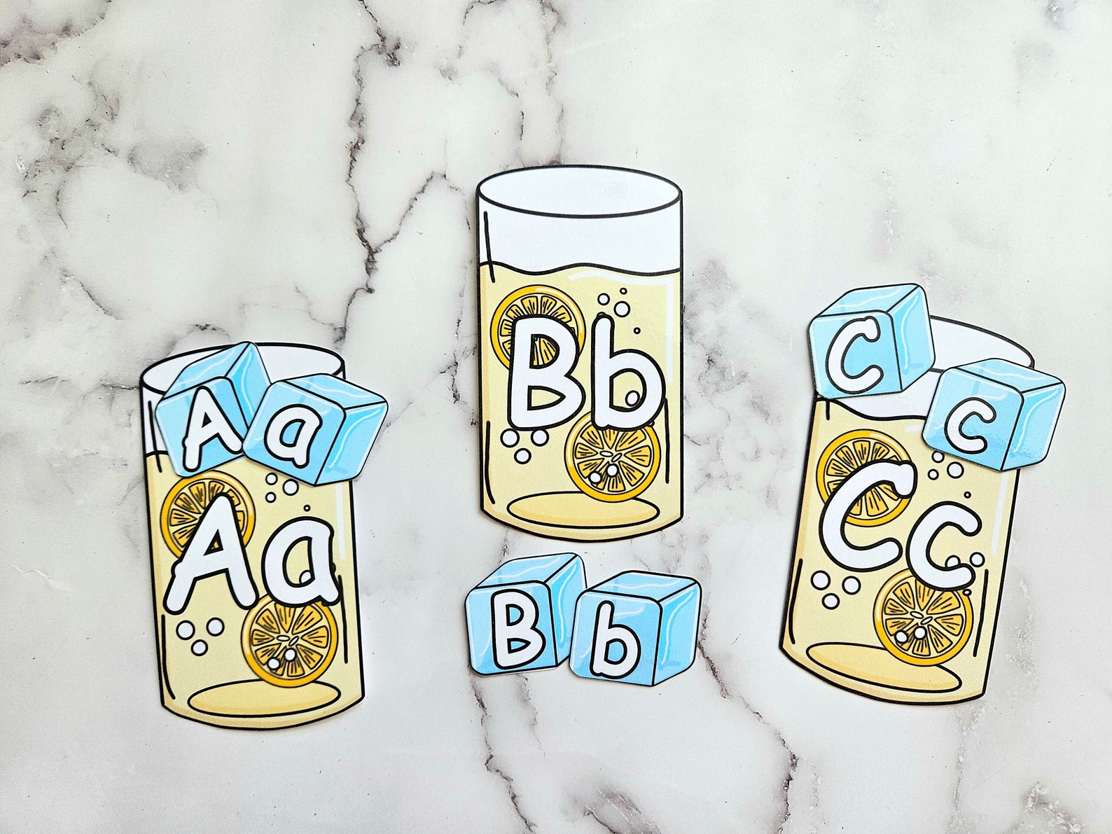 Lemonade and Ice Cube Alphabet Matching - Upper Case and Lower Case ...