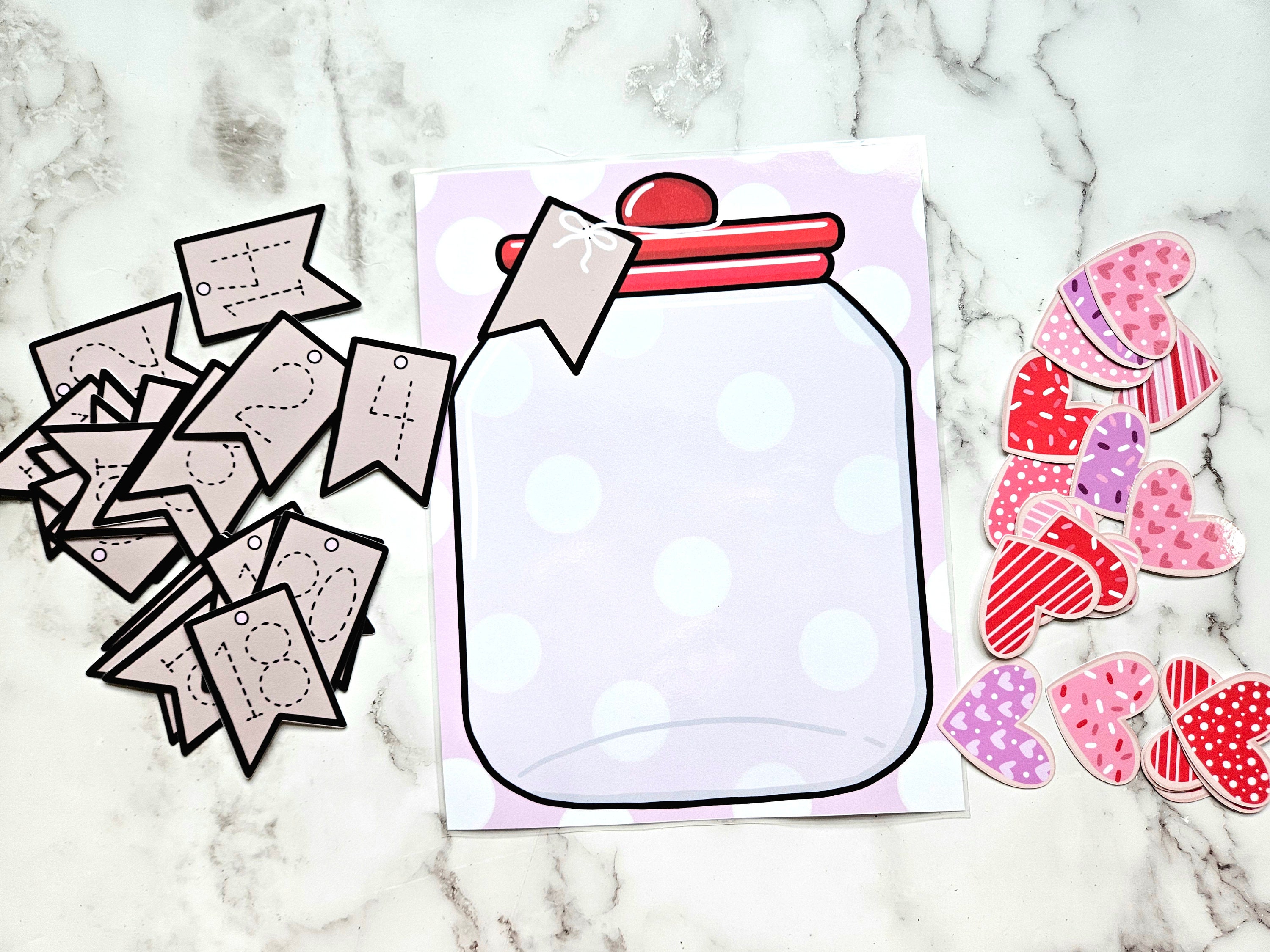 Heart Cookie Jar Counting Practice - Number Recognition - Early ...
