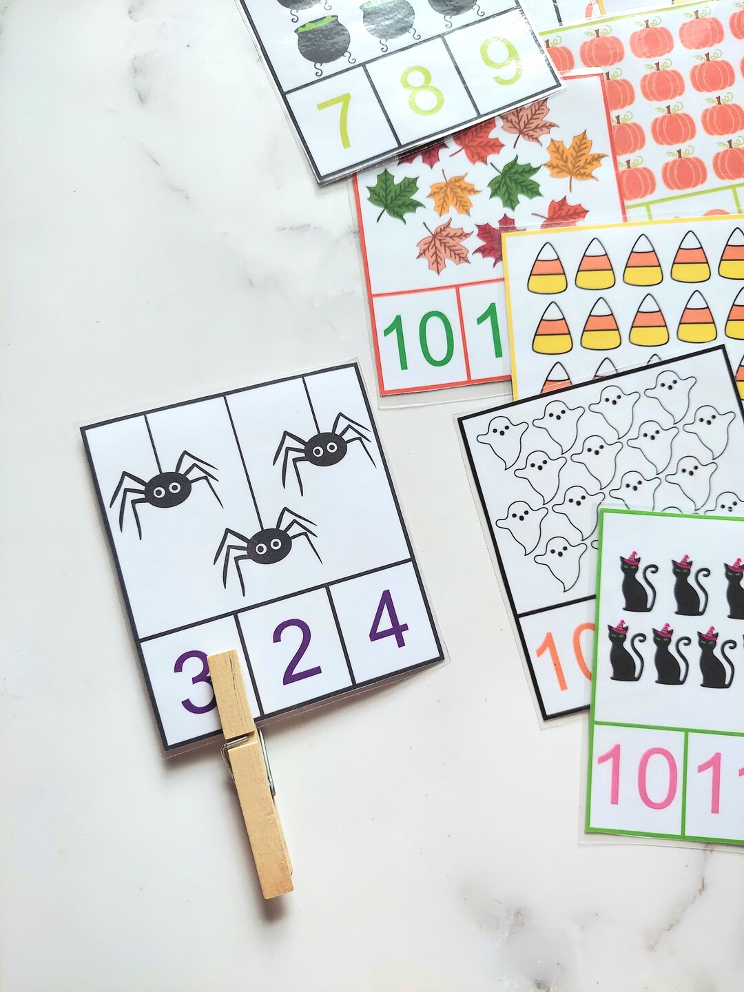 Counting Clip Cards Halloween Themed - Number Recognition - Early ...