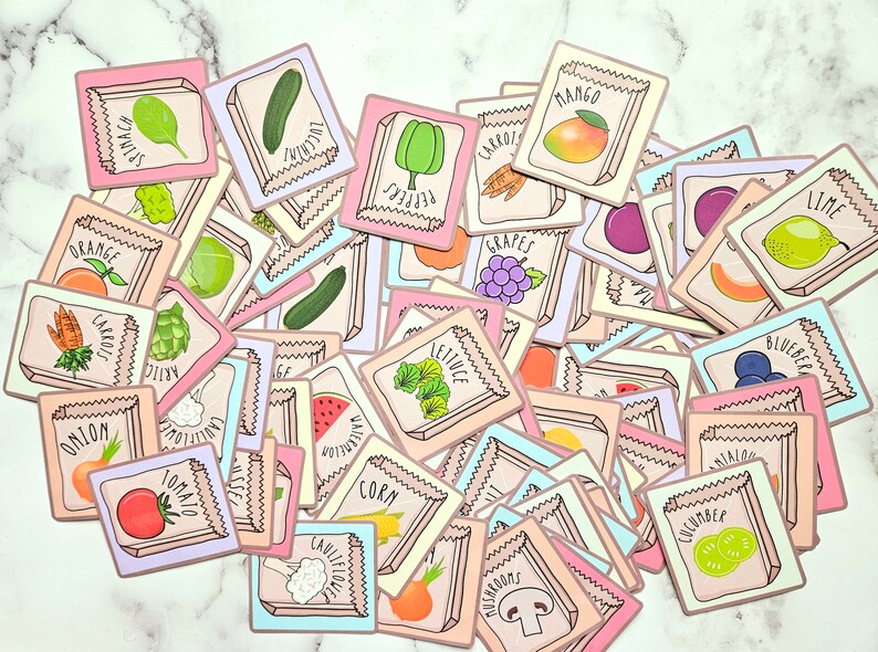 Fruit and Vegetable Matching and Memory Game - Preschool Learning ...