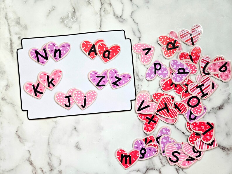 Valentine Letter Matching Game: Cookie Pan Activity (digital Download ...