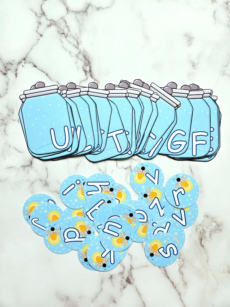 Lightening Bug and Jars Alphabet Match Upper Case and Lower Case ...