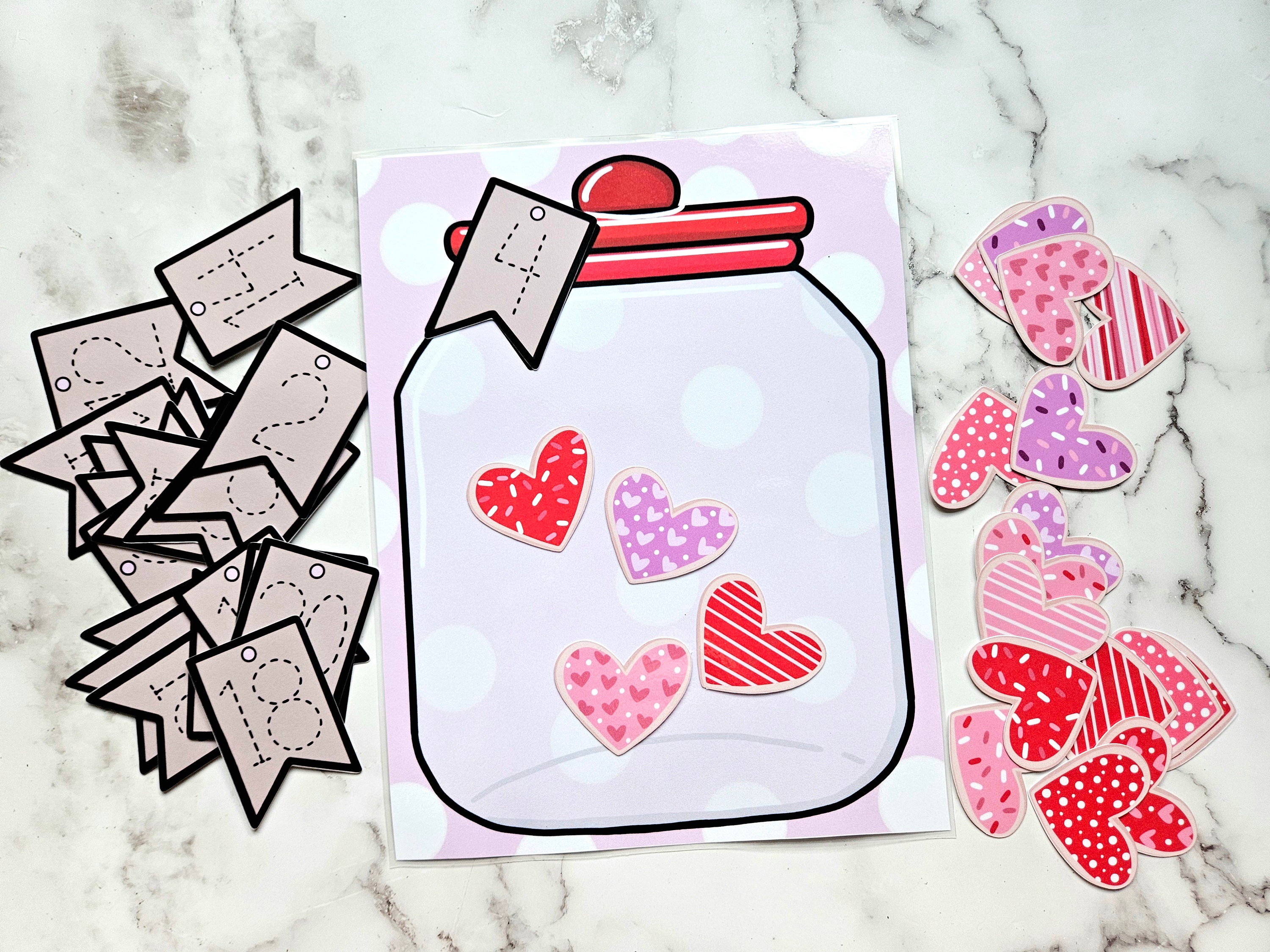 Heart Cookie Jar Counting Practice - Number Recognition - Early ...