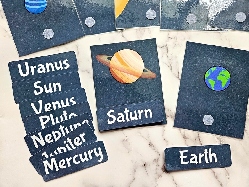 Solar System Matching Printable and Flash Cards Early Learning ...