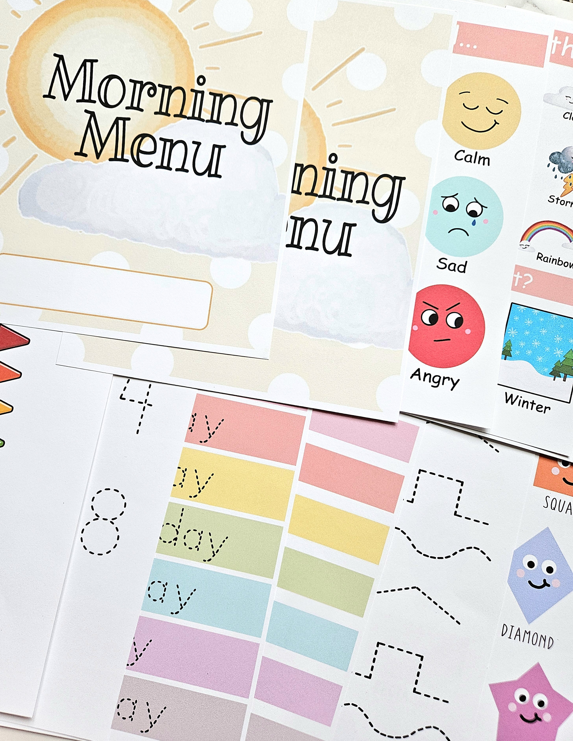 Preschool Morning Menu Pages - Sunshine - Preschool Learning - Digital ...