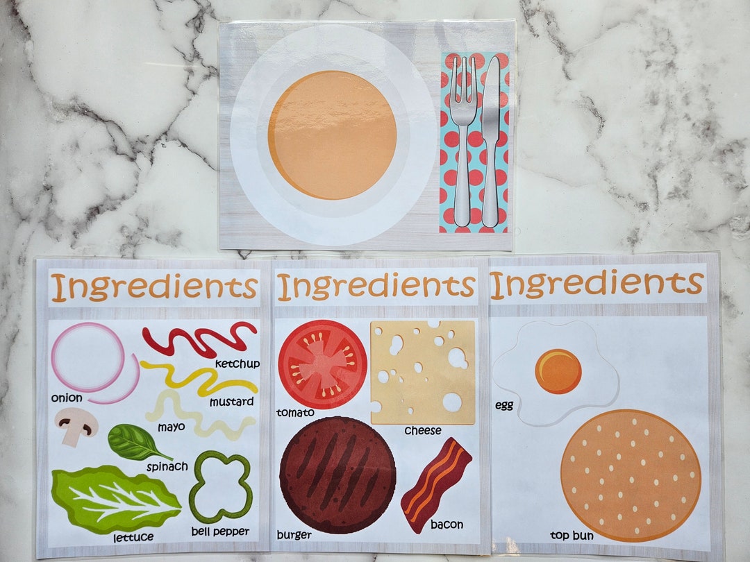 Burger Play Dough Mat - Early Learning - Preschool Learning - Digital ...