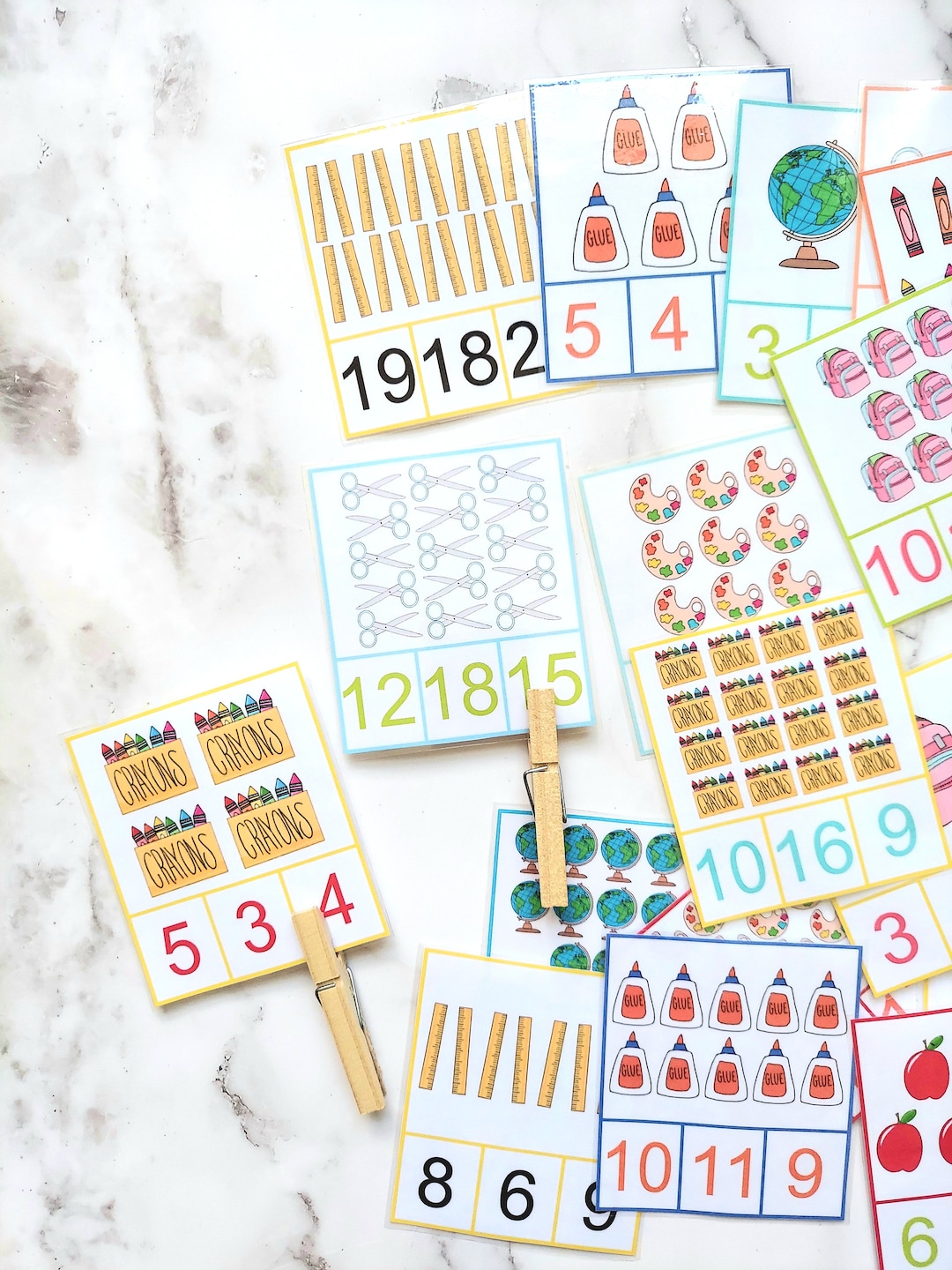 Counting Clip Cards Back to School - Number Recognition - Early ...