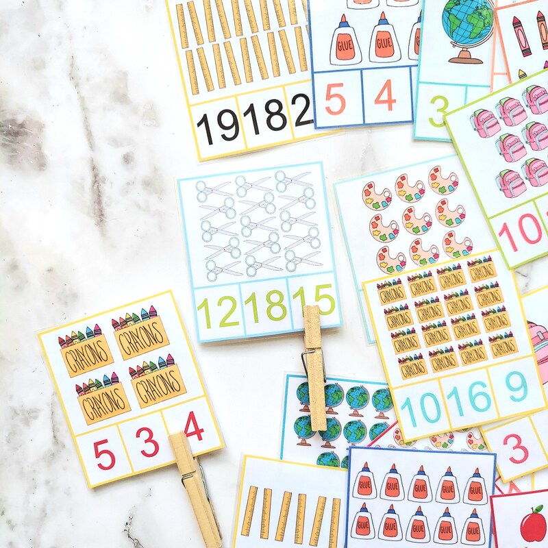 Count and Clip Cards - Etsy