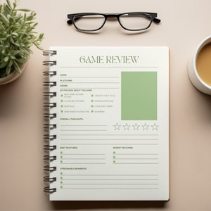 Video Game Review Printable Worksheet Green Cozy Gaming Reviews ...
