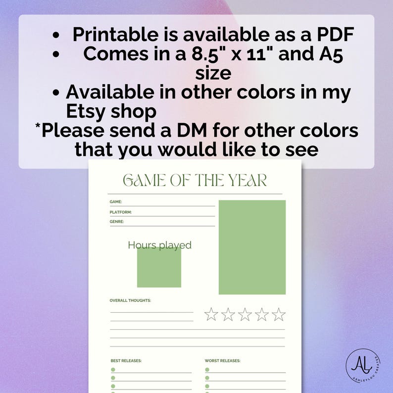 Video Game Review Printable Worksheet Blue Cozy Gaming Review Streamer ...