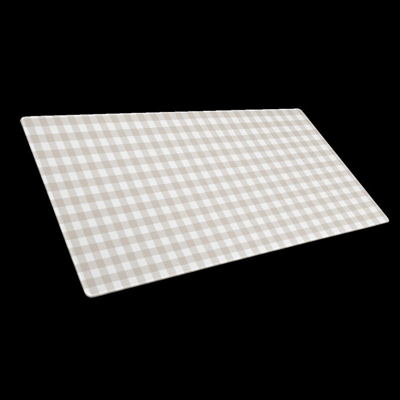 Beige Gingham Gaming Mouse Pad Cozy Desk Pad for Home Office Gift for ...