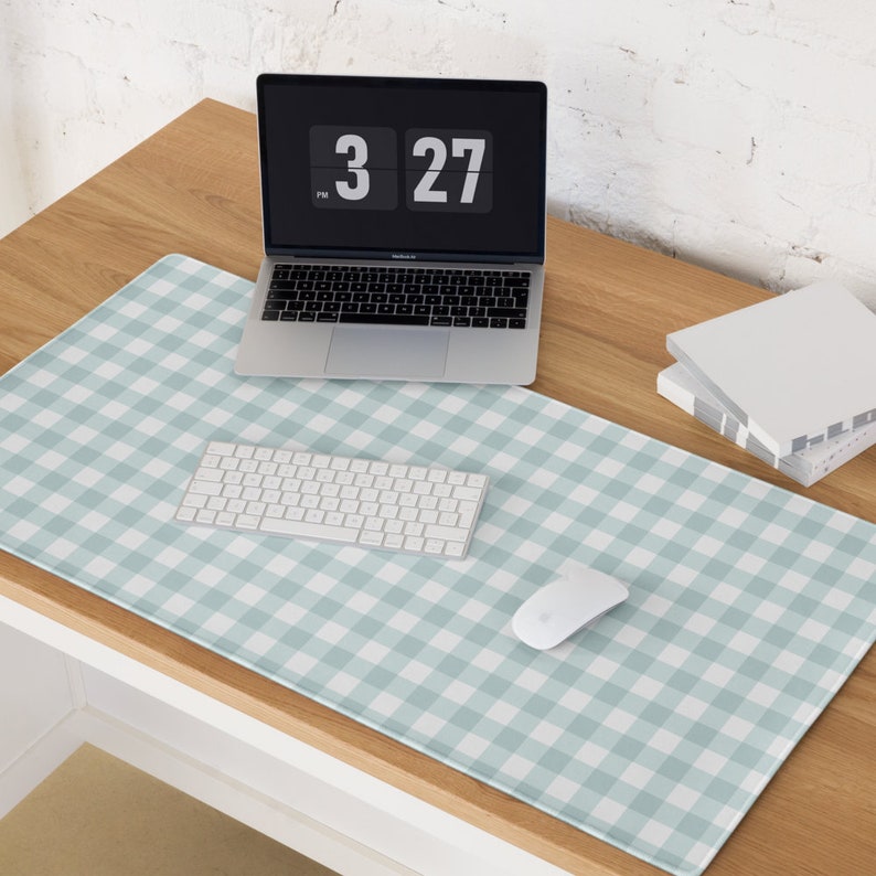 Blue Gingham Gaming Mouse Pad Cozy Desk Pad for Home Office Gift for ...