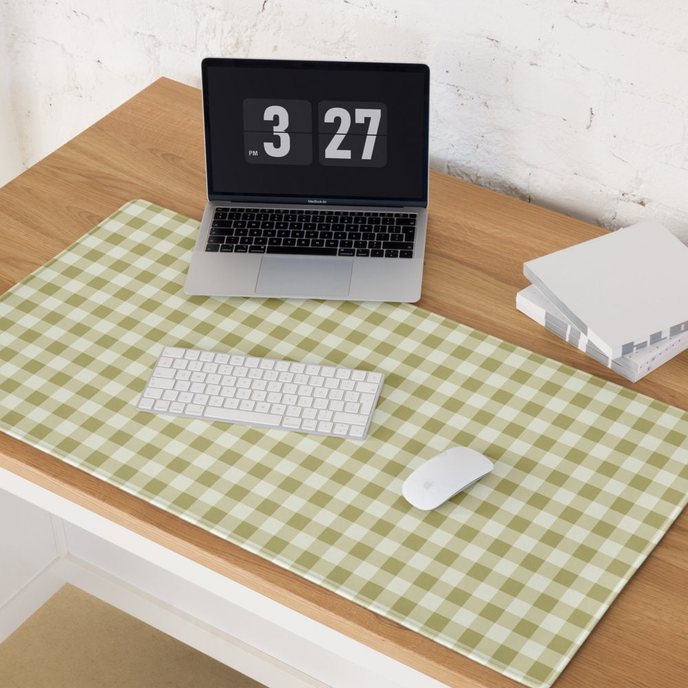 Green Gingham Gaming Mouse Pad Cozy Desk Pad for Home Office Gift for ...