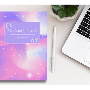 Personalized Gaming Journal Pink and Purple Galaxy Gift for Gamer Video ...