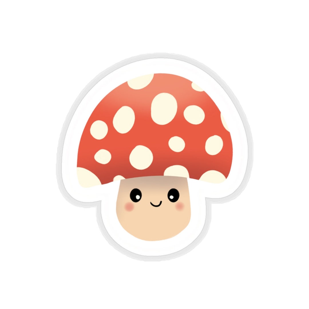 Cute Mushroom Sticker Kawaii Style Mushroom Decal - Etsy