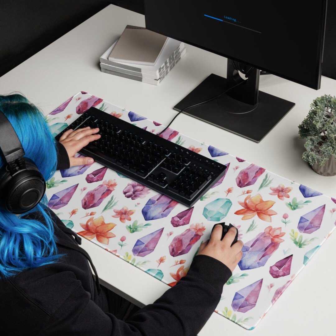 Crystal Gaming Mouse Pad Gamer Girl Setup Home Office Aesthetic Large ...