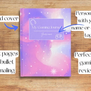 Personalized Gaming Journal Pink and Purple Galaxy Gift for Gamer Video ...