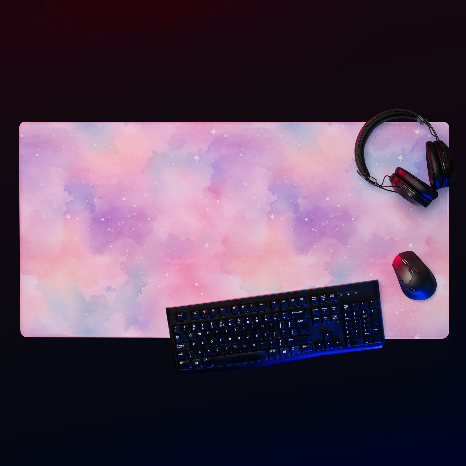 Pink and Purple Galaxy Gaming Mouse Pad Gamer Girl Setup Aesthetic ...