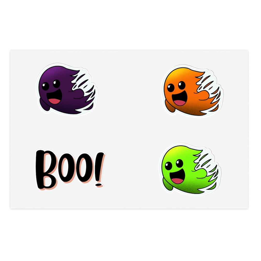 Cute Ghost Sticker Sheet for Halloween Laptop Sticker Water - Etsy