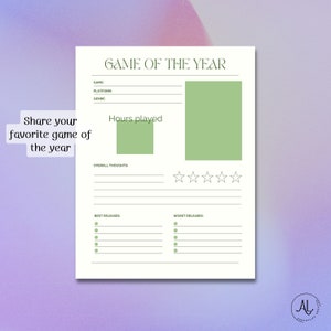 Video Game Review Printable Worksheet Green Cozy Gaming Reviews ...