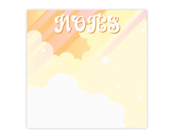 Aesthetic Pink Gradient Sticky Notes Pad Y2K Ring Cute Pastel Soft Post ...