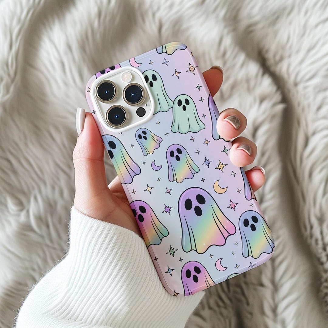 Iridescent Ghost Pumpkin Phone Case Spooky Phone Case Halloween Design ...
