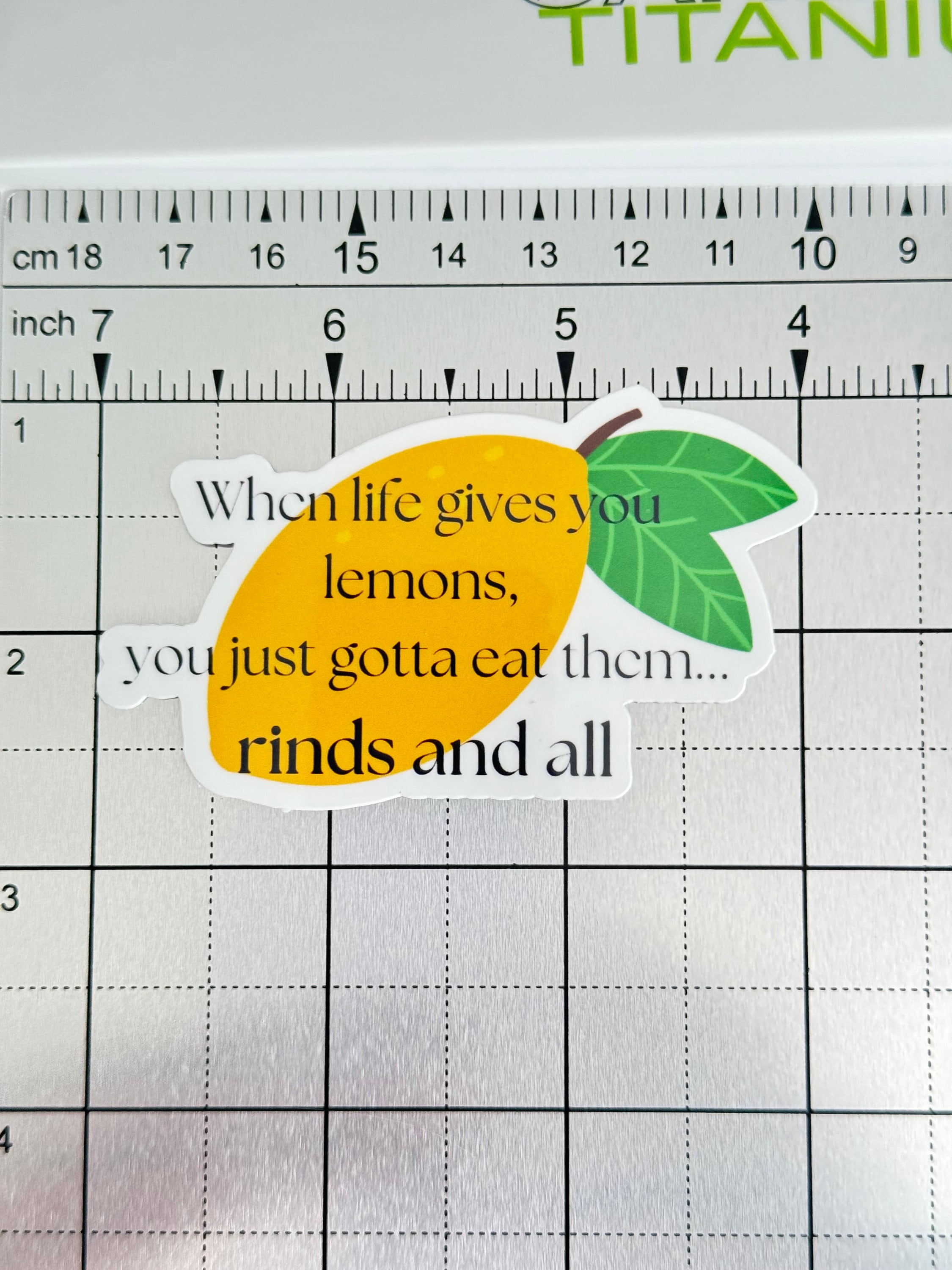 When Life Gives You Lemons Sticker White Background 3x3, Water Bottle ...