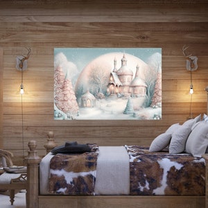 Unique Pastel Gingerbread House Pastel Canvas Print Trendy - Etsy