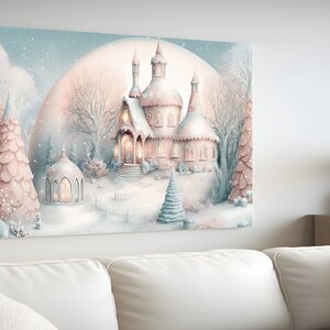 Unique Pastel Gingerbread House Pastel Canvas Print Trendy - Etsy