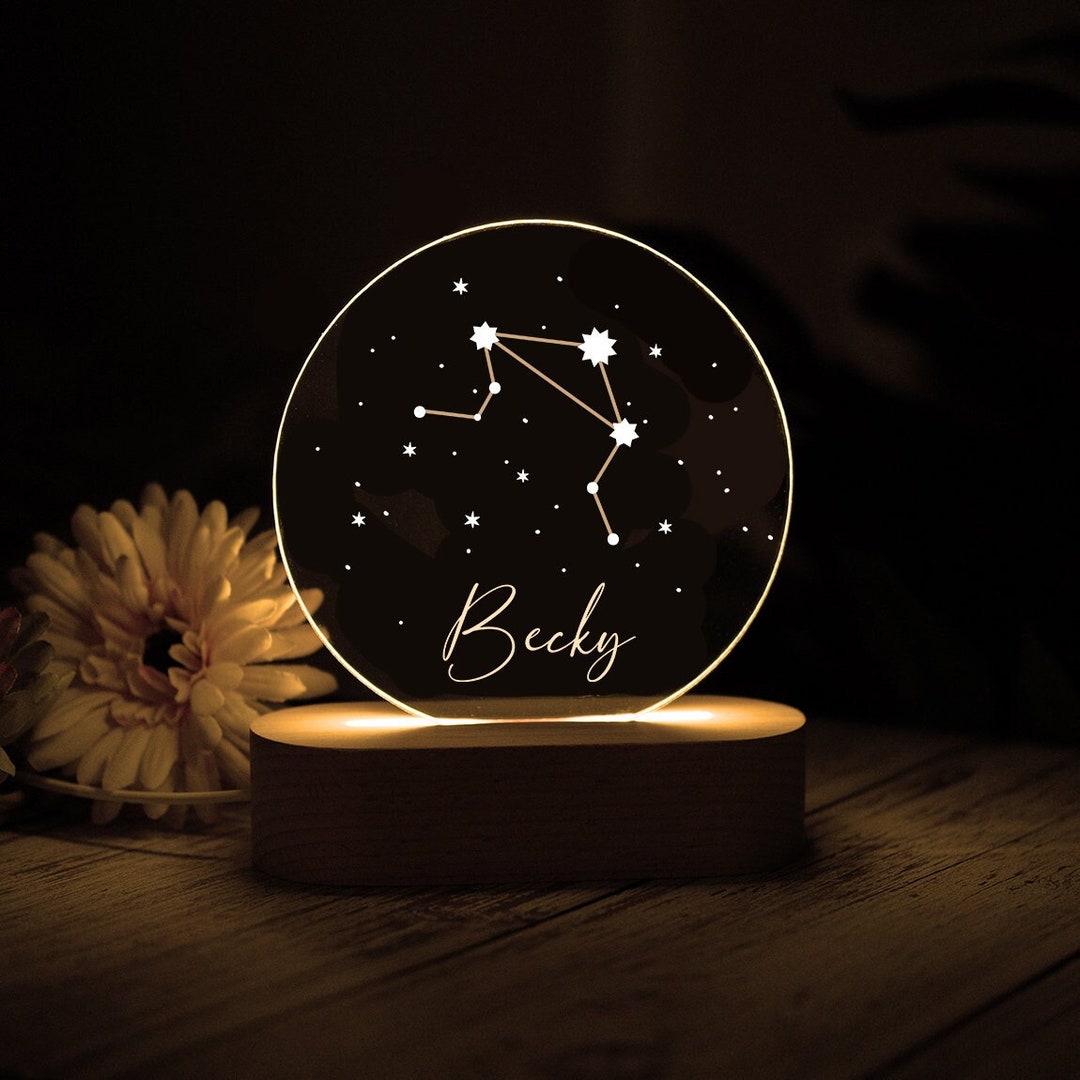 Personalized Zodiac Constellation Night Light: Custom Astrology Gift - Etsy