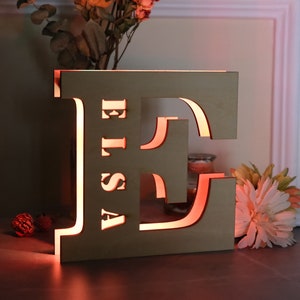 Custom Wooden Alphabet Night Light ,initial LED Night Light ...