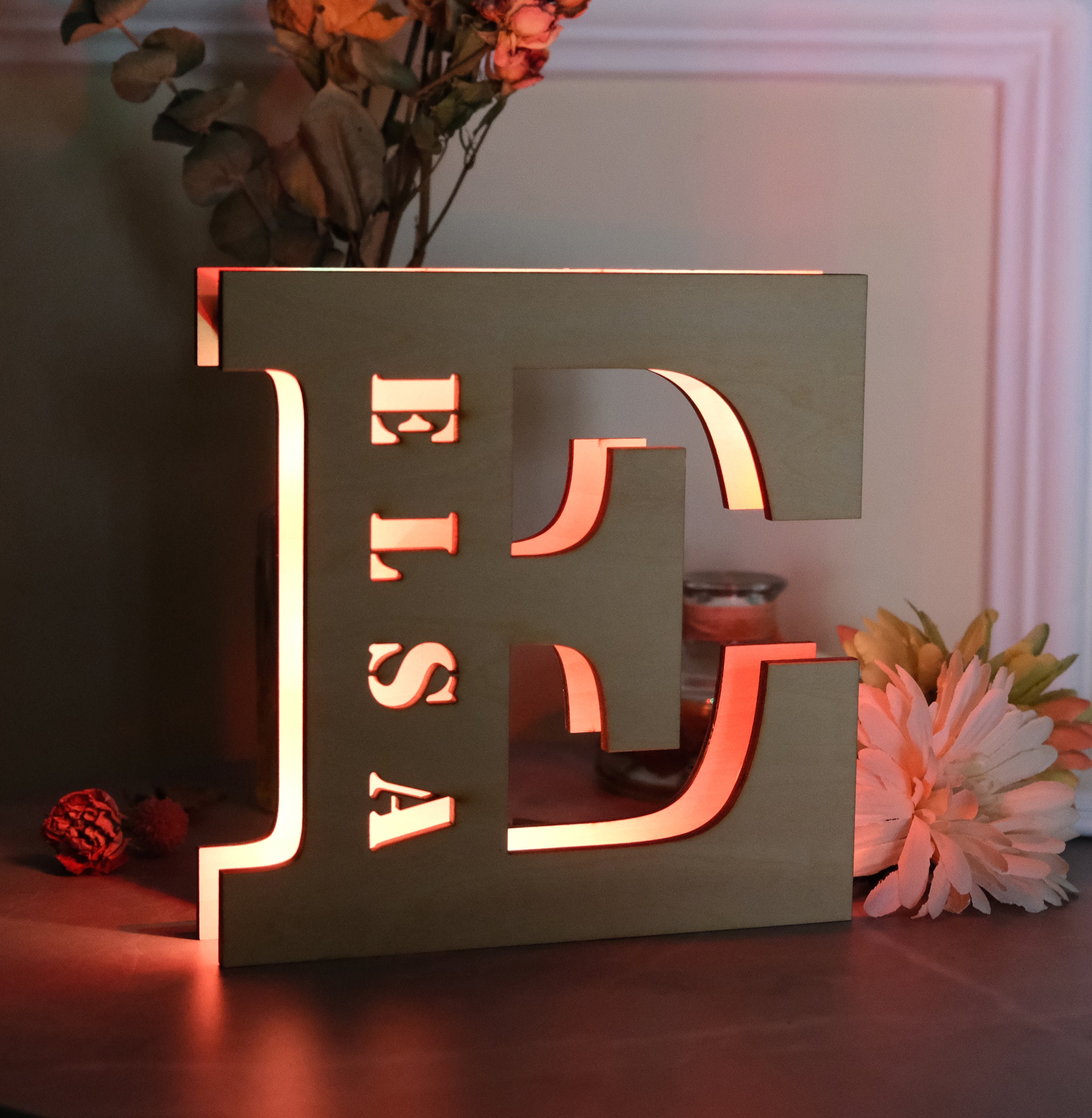 Custom Wooden Alphabet Night Light ,initial LED Night Light ...