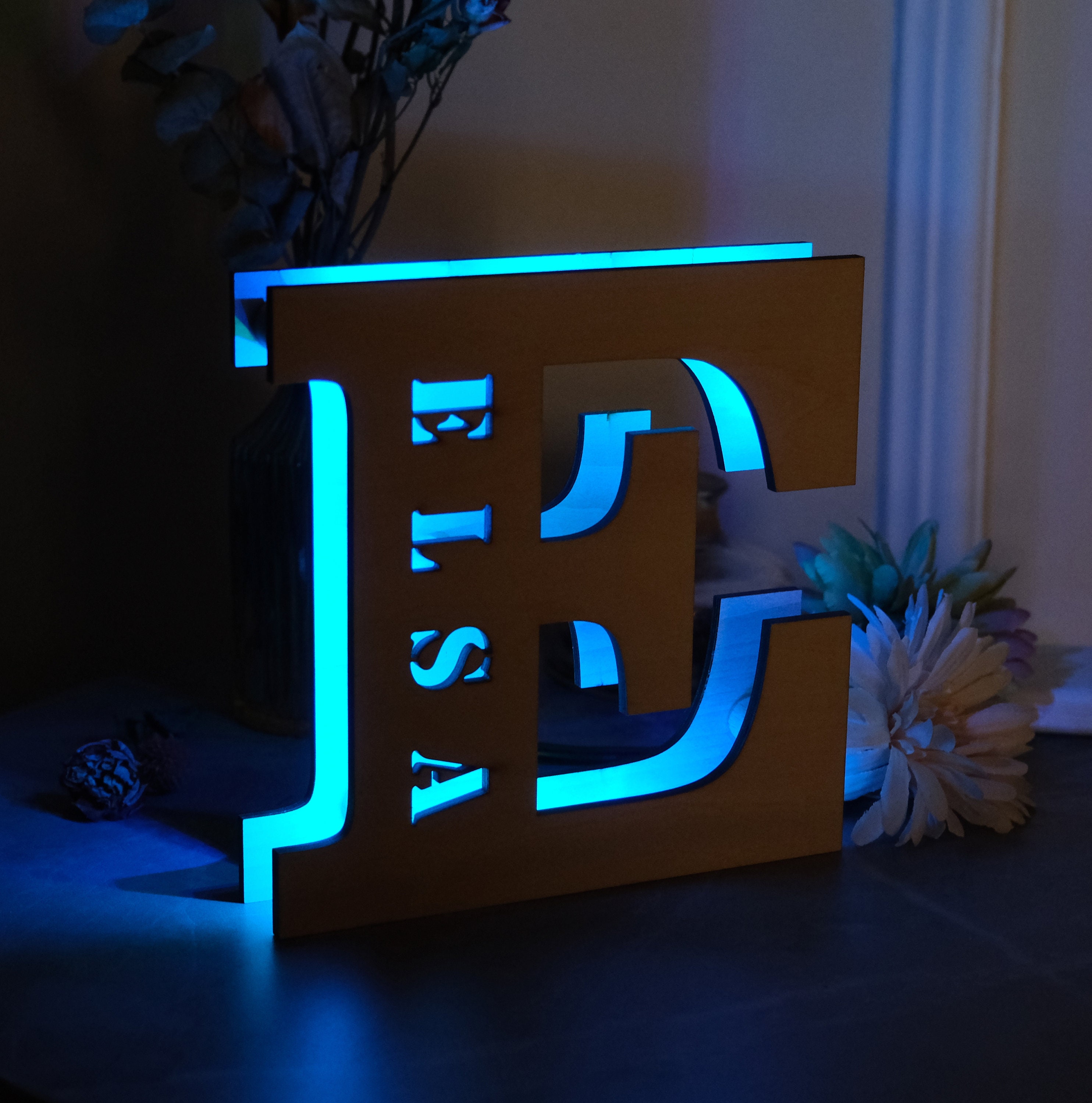 Custom Wooden Alphabet Night Light ,initial LED Night Light ...