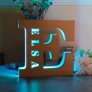 Custom Wooden Alphabet Night Light ,initial LED Night Light ...