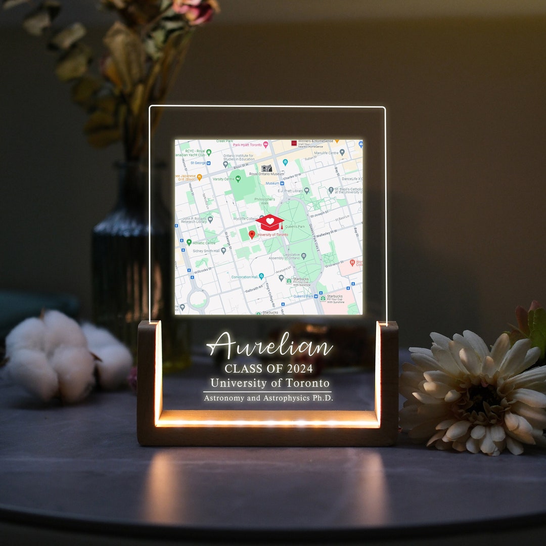 Custom Map Graduation Gift Night Light/class of 2024 Gift/unique Grad ...