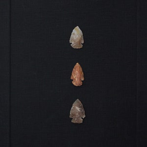 Framed Arrowheads Natural Stone Black Linen Matting Shadowbox Frame ...