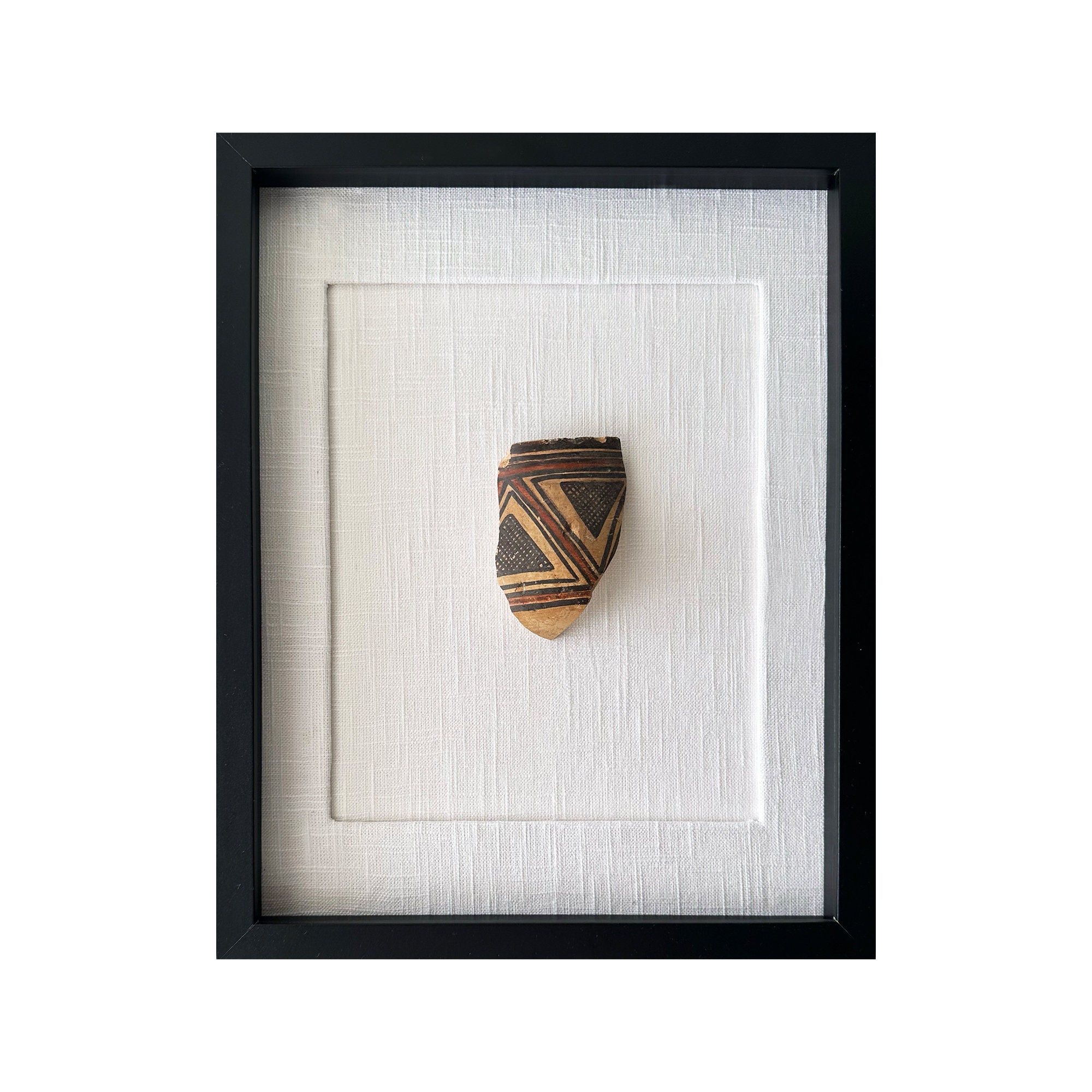 Ancient Pottery Art Framed Pottery Shards in Shadowbox Black Frame With ...
