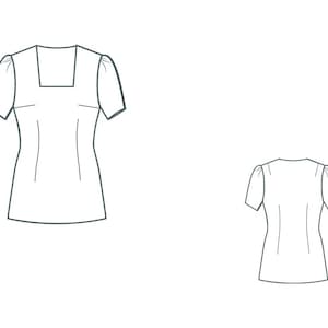 PDF Square Neck Top Sewing Pattern/puff Sleeve Top Pattern / - Etsy