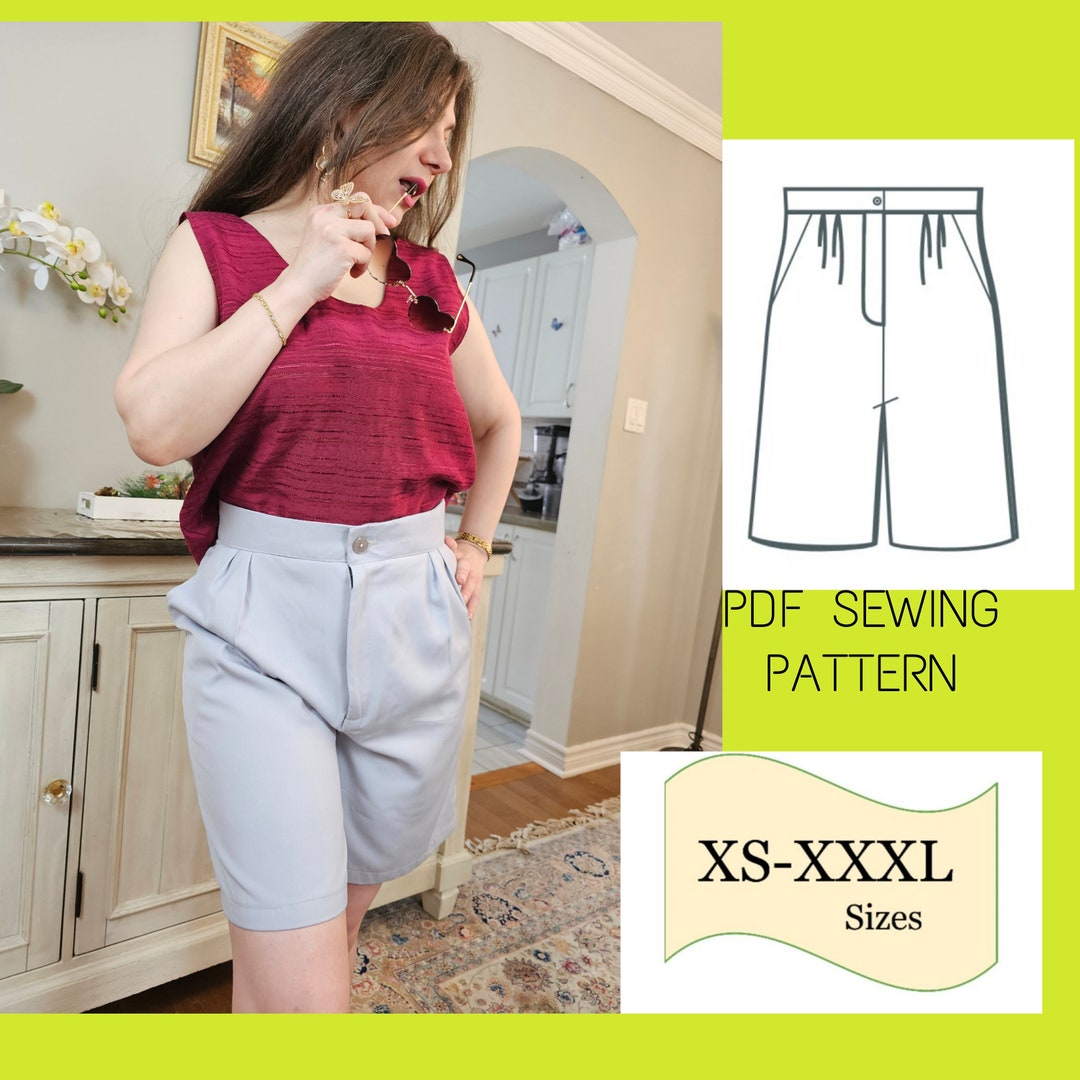 PDF Wide Leg Shorts Pattern, Bermuda Shorts Pattern, Pocket Shorts ...