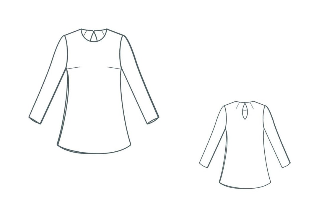 PDF Long Sleeve Dress Pattern, PDF Sewing Pattern, Sewing Pattern Dress ...