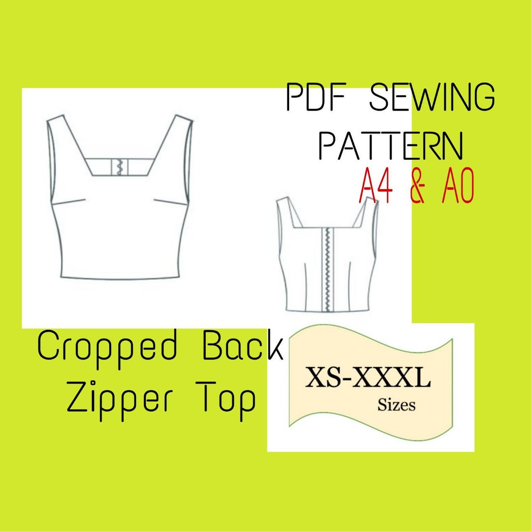 PDF Tank Top Sewing Pattern, Cropped Top Digital Sewing Pattern ...