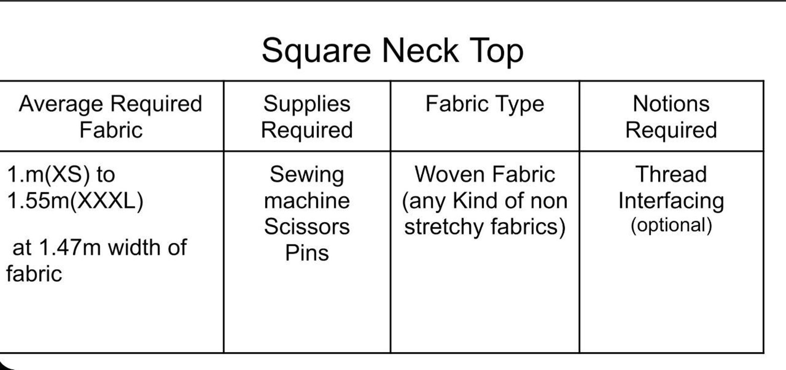 PDF Square Neck Top Sewing Pattern/puff Sleeve Top Pattern Summer PDF ...