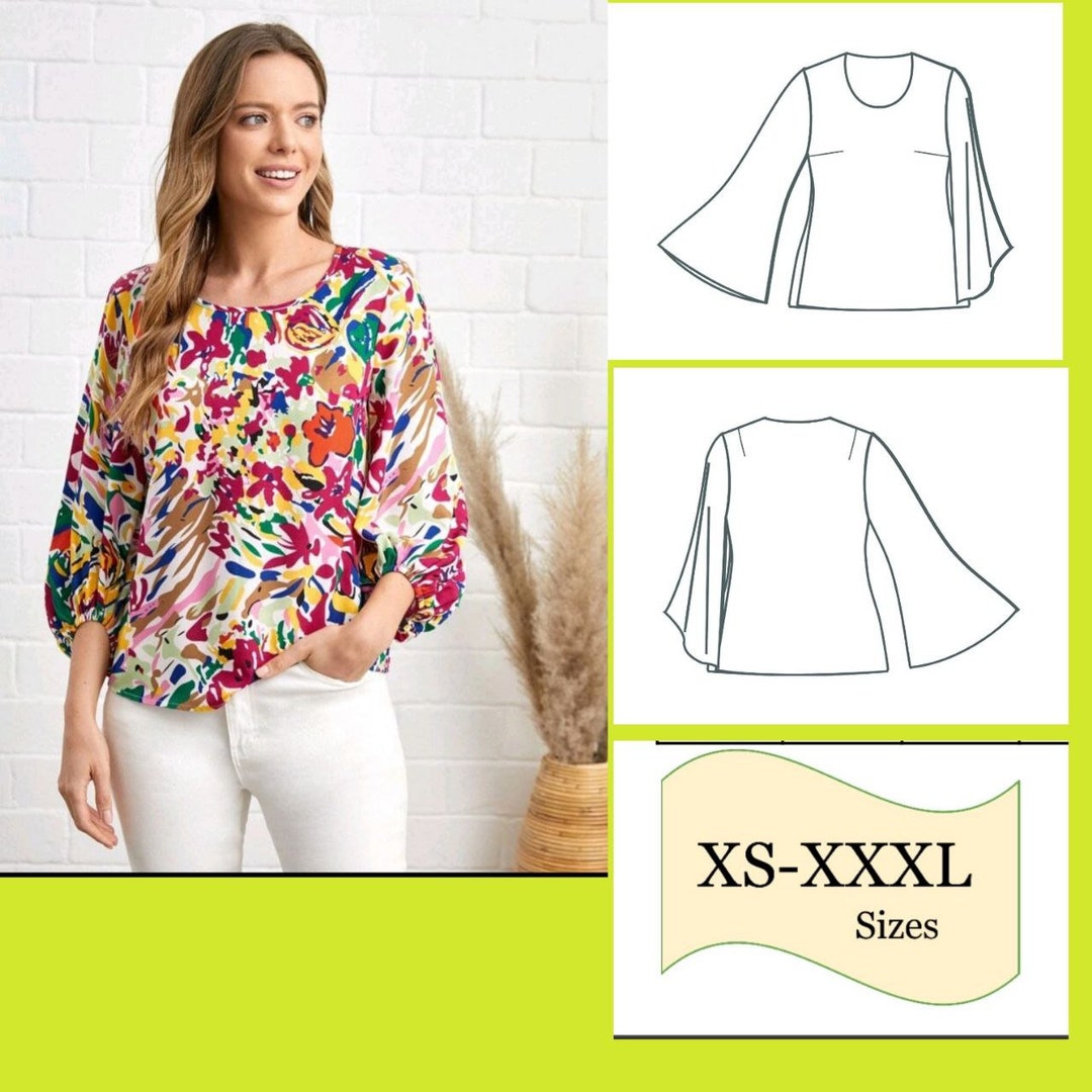 Blouse Pattern PDF. PDF Sewing Pattern Top. Sewing Pattern for - Etsy