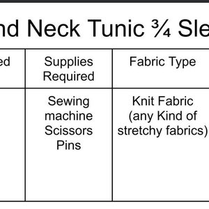 PDF Knit Tunic Sewing Pattern, Top Sewing Pattern Tunic Length, Round ...